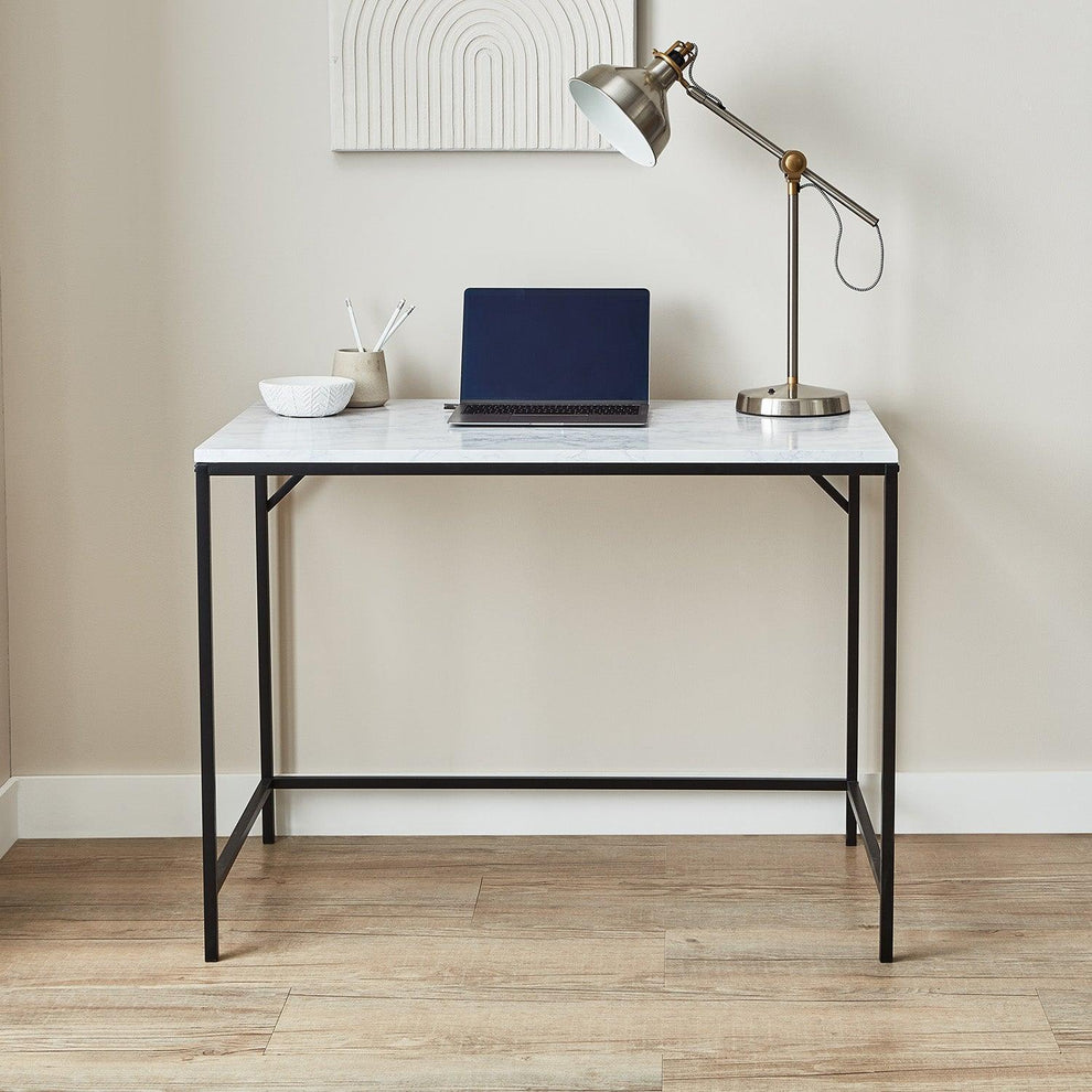 Jay Marble Effect Desk - Black – Laura James