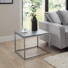 Jay Side Table Concrete Effect Chrome Laura James
