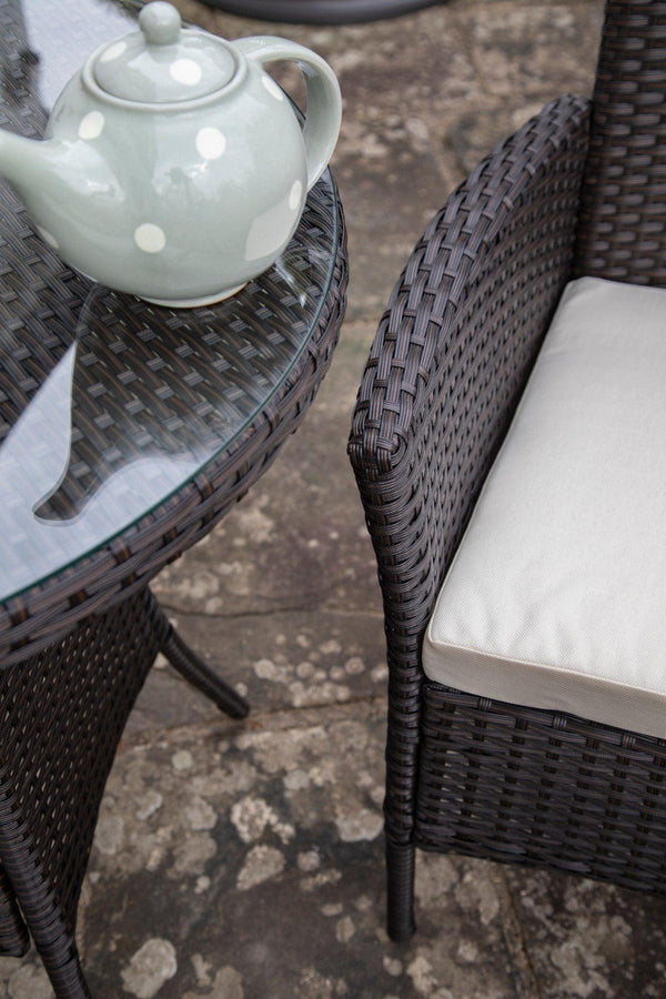 Outlet - Kemble 2 Seater Rattan Garden Bistro Dining Table - Brown ...