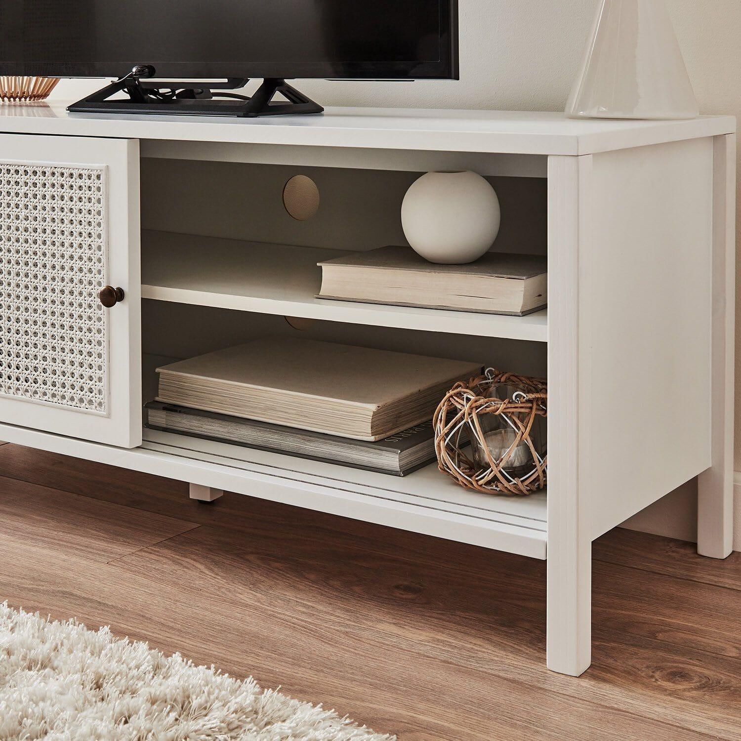 Outlet - Charlie TV Unit - Cane Front - White – Laura James