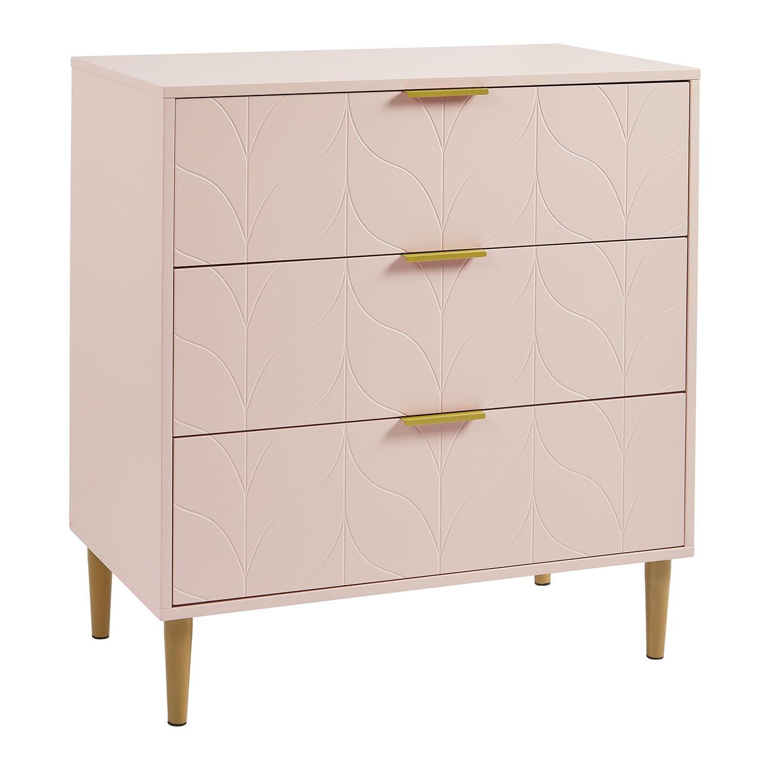 Gloria Chest of Drawers - Blush Pink & Brass Effect – Laura James