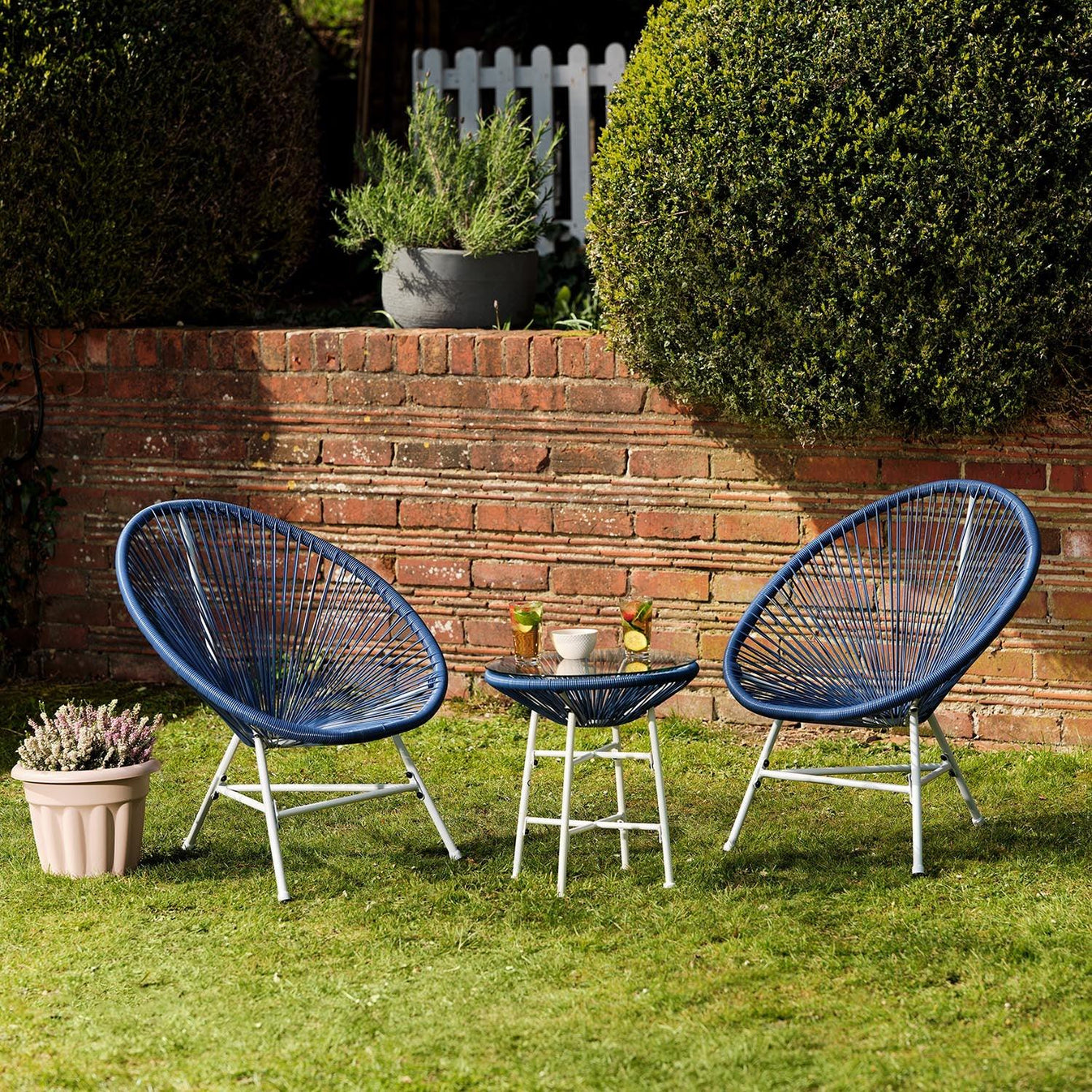 Outlet - Hebe String Bistro Set - Navy Blue – Laura James