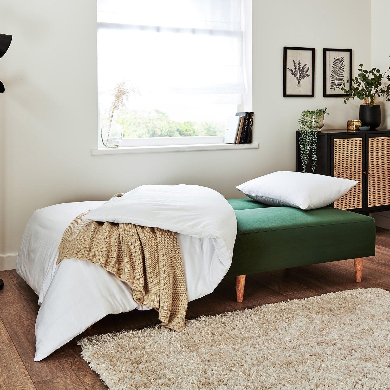 Click Clack Sofa Bed Fantastic Furniture GZMWON 54.81'' Velvet Sofa