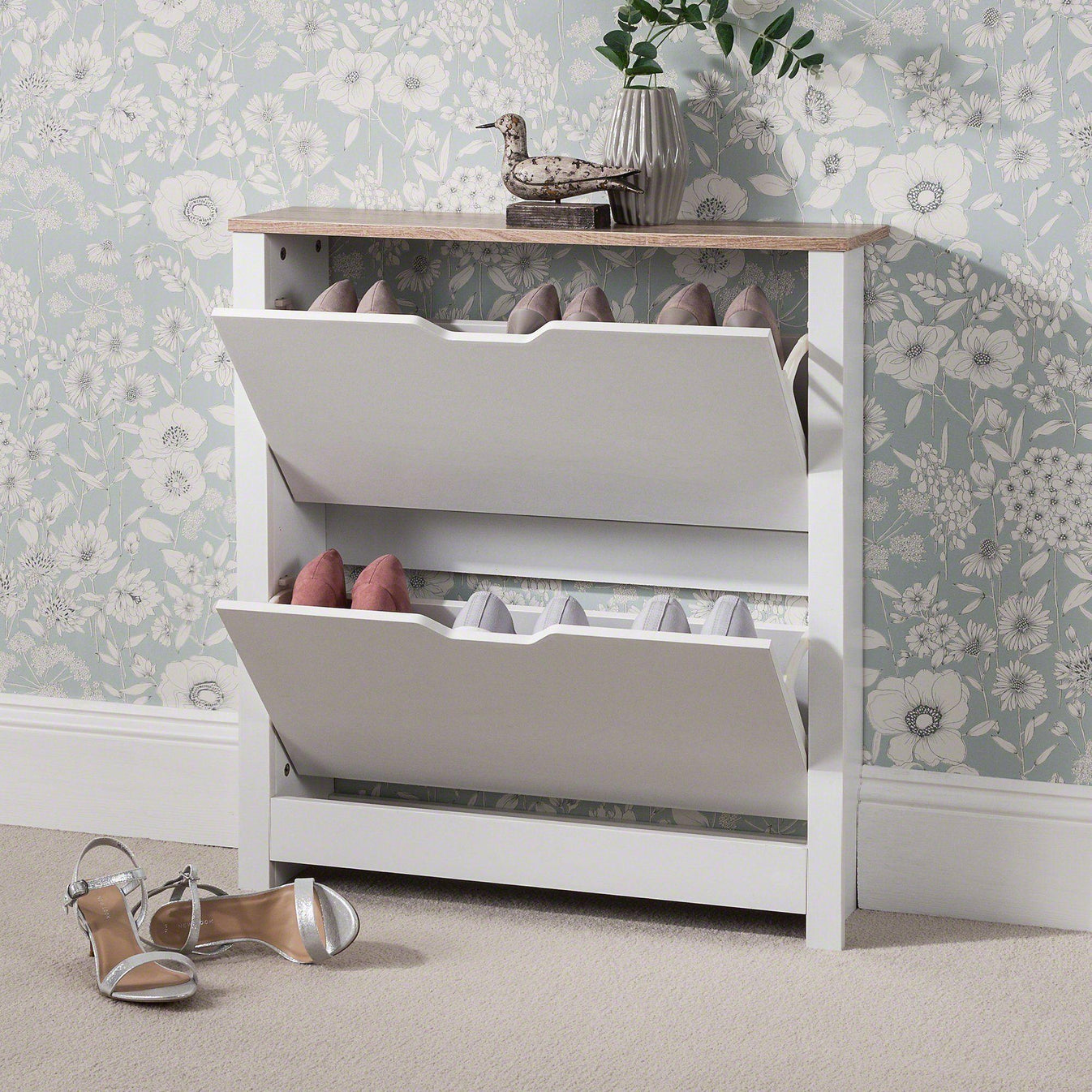 Outlet - Windsor Shoe Cabinet - 2 Door - White – Laura James