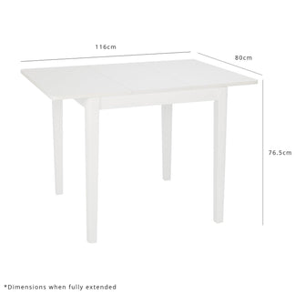 Paul extendable dining table with 4 chairs - small - white – Laura James