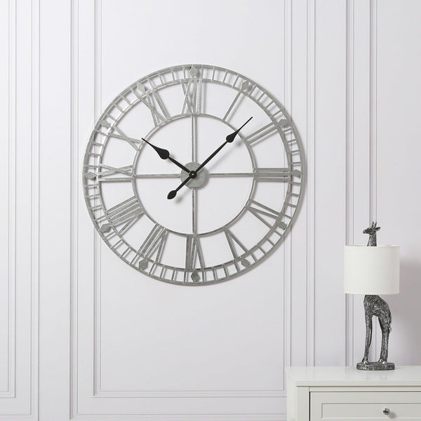 Riseley Skeleton Wall Clock - Silver – Laura James