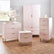 Set-Gloria Bedside Table - 3 Drawer Chest - Tallboy & Wardrobe - Blush – Laura James