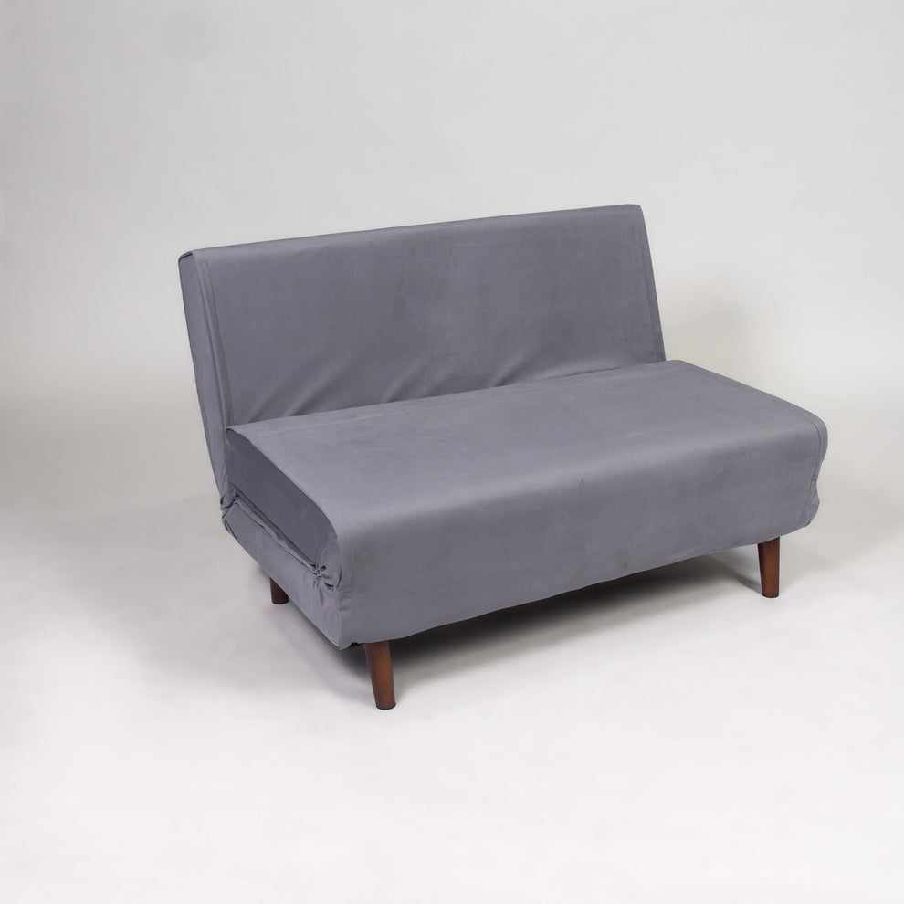 Una Grey Velvet Double Sofa Bed - Laura James