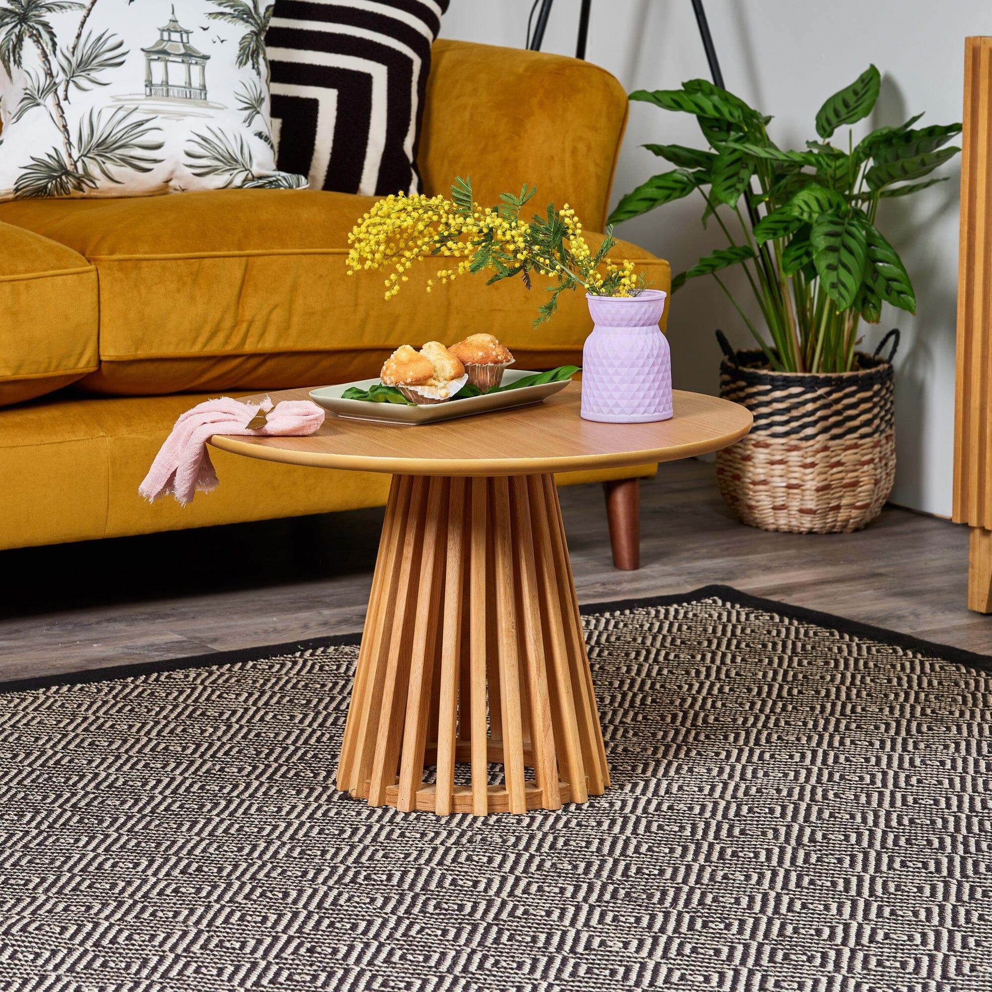 Round coffee table natural wood store