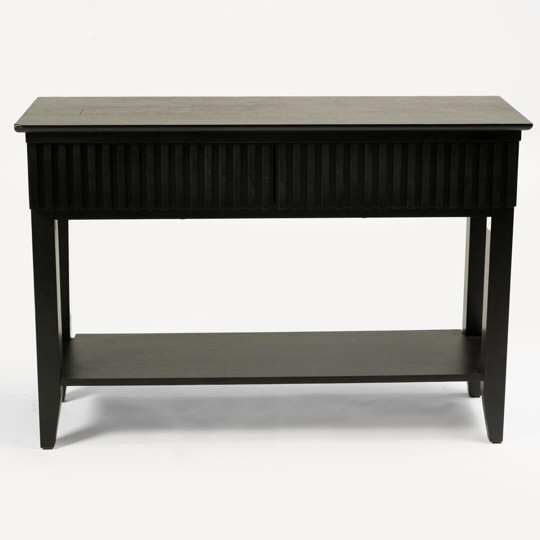 Willow Black Wood Fluted Console Table - Laura James