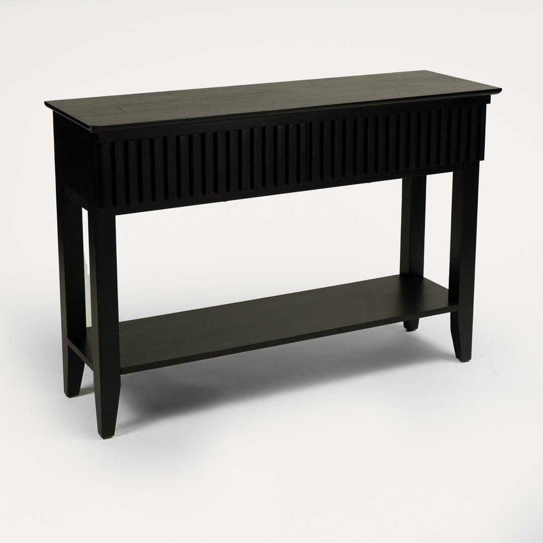 Willow Black Wood Fluted Console Table - Laura James