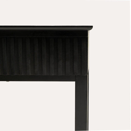 Willow Black Wood Fluted Console Table - Laura James