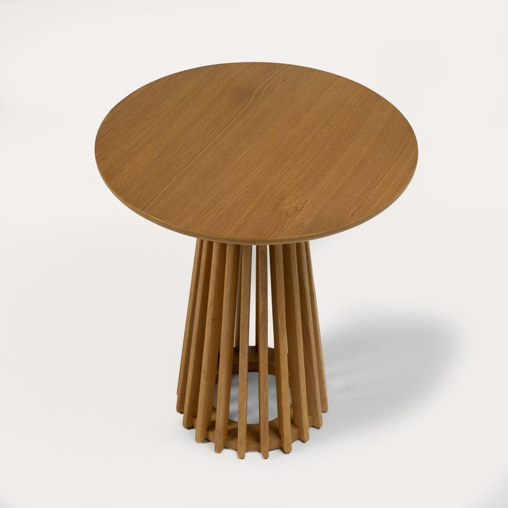 Willow Slatted Wood Side Table - Natural - Laura James