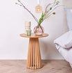 Willow Slatted Wood Side Table - Natural - Laura James